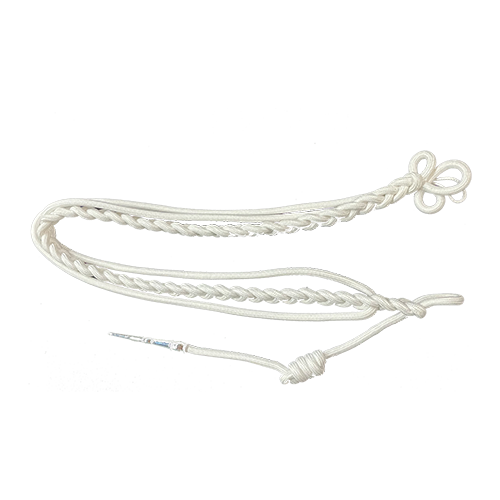 White Honor Guard Shoulder Cord with Knot and Silver Tip - Lighthouse ...