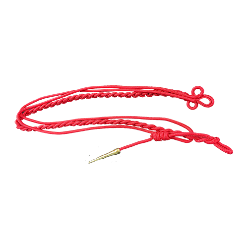 Red Honor Guard Shoulder Cord with Knot and Gold Tip - Lighthouse Uniform